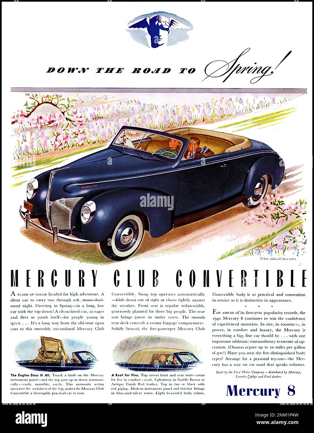 MERCURY 8 (1940) - 01 - Vintage car advertising Stock Photo - Alamy