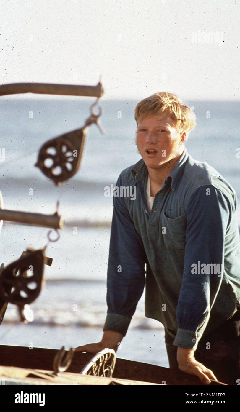 1970s United States: Young salmon fisherman at Cape Kiwanda, where ...