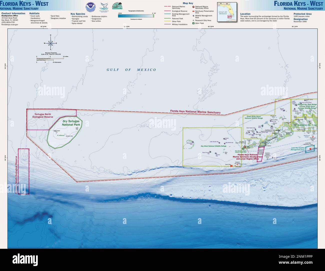 Florida keys national marine sanctuary map hi-res stock photography and ...