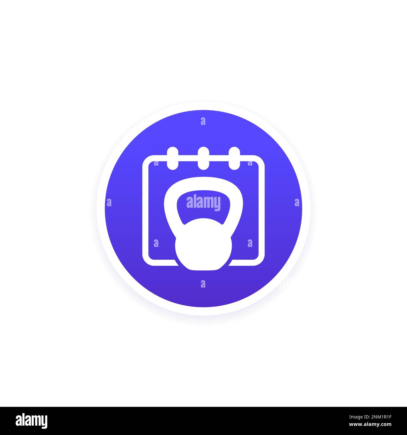 training schedule icon with a kettlebell, vector Stock Vector Image ...