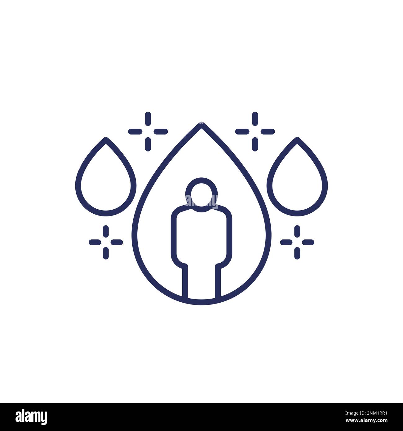 water balance line icon, man and water drop Stock Vector Image & Art ...
