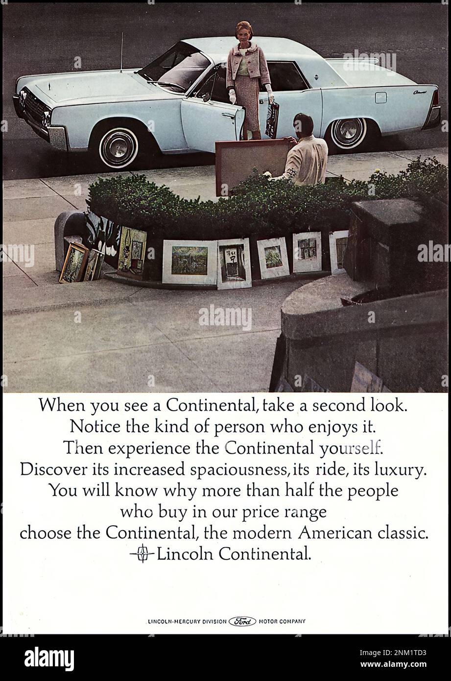 LINCOLN Continental (1963) - Vintage car advertising Stock Photo - Alamy