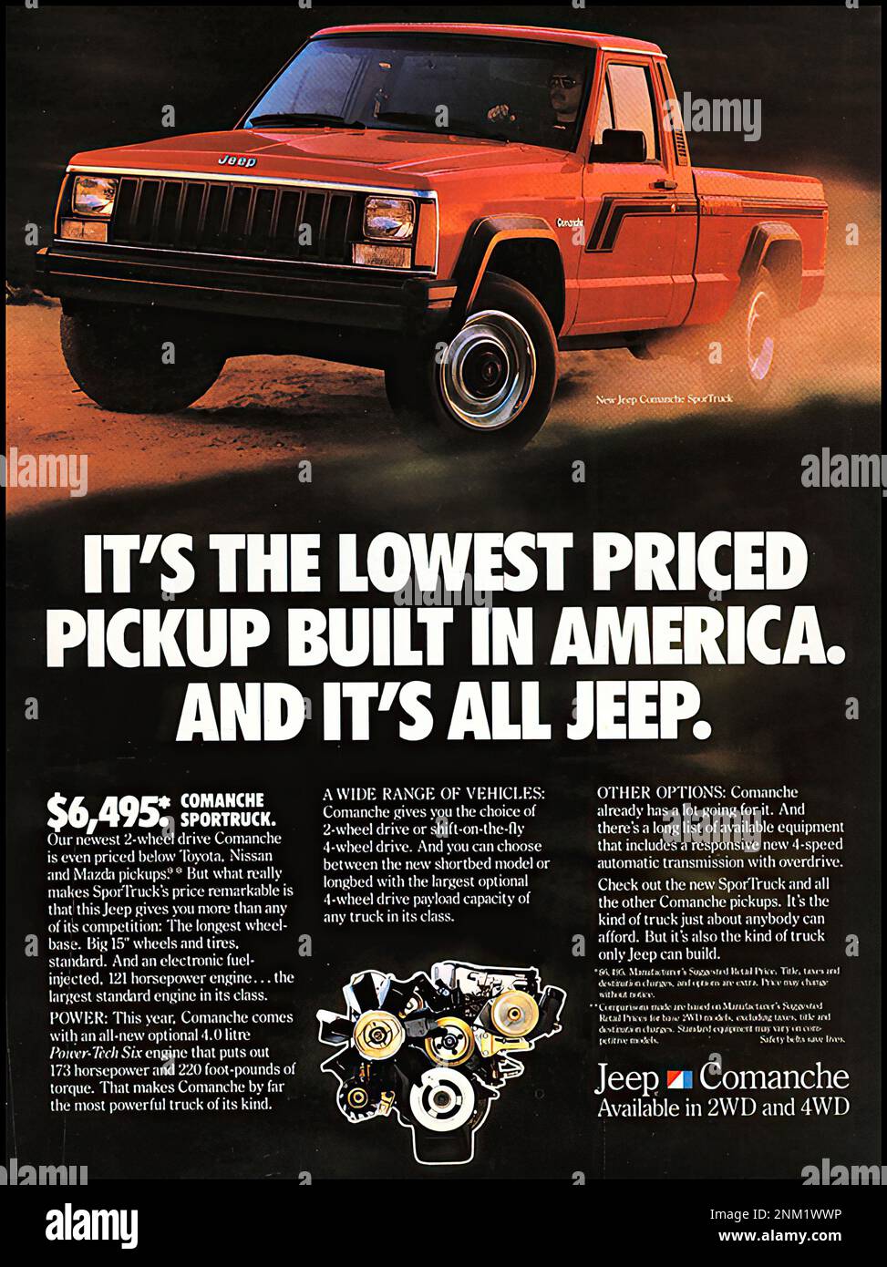 JEEP Comanche - 01 - Vintage car advertising Stock Photo - Alamy
