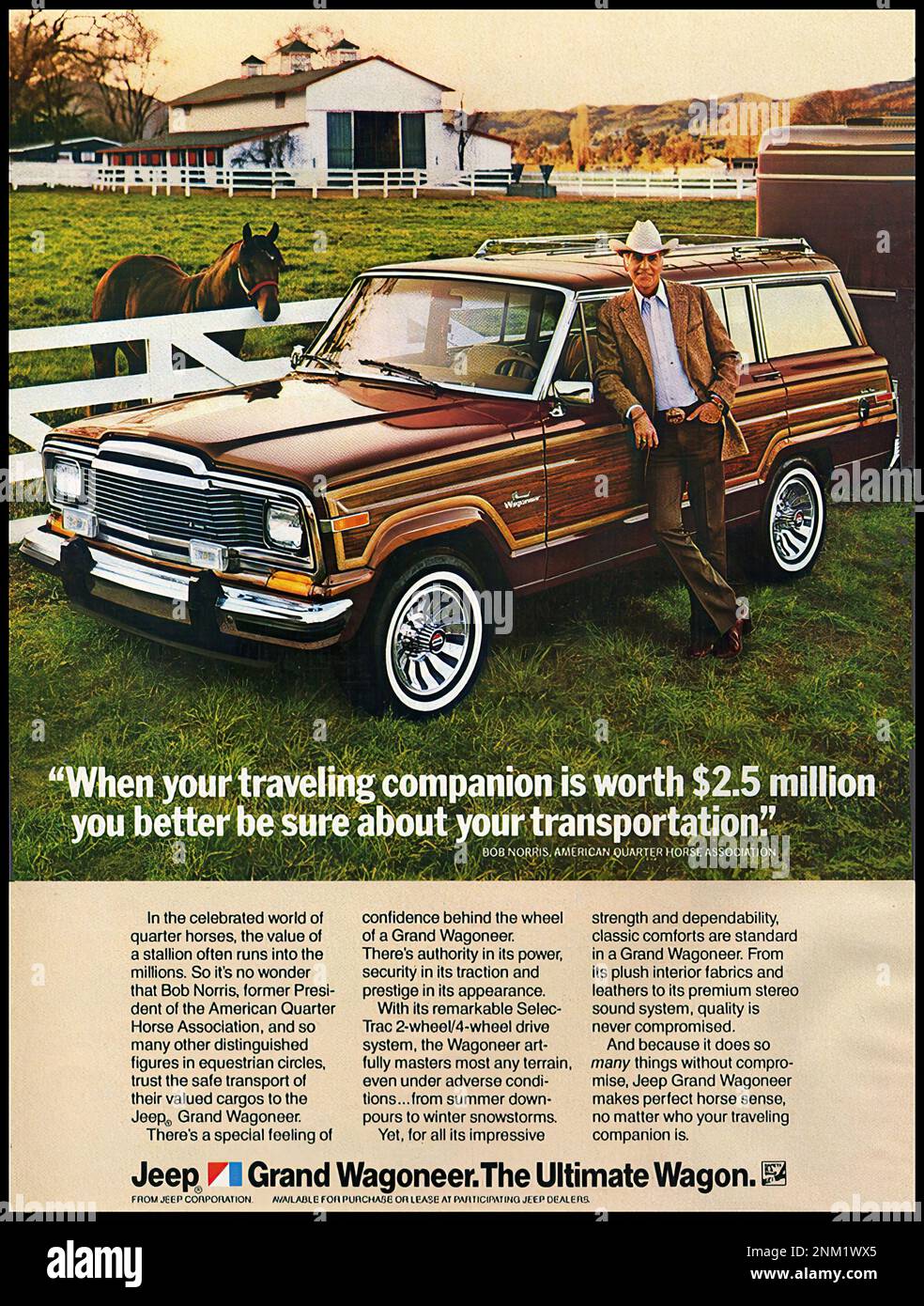 JEEP Grand wagoneer 1983 - Vintage car advertising Stock Photo - Alamy