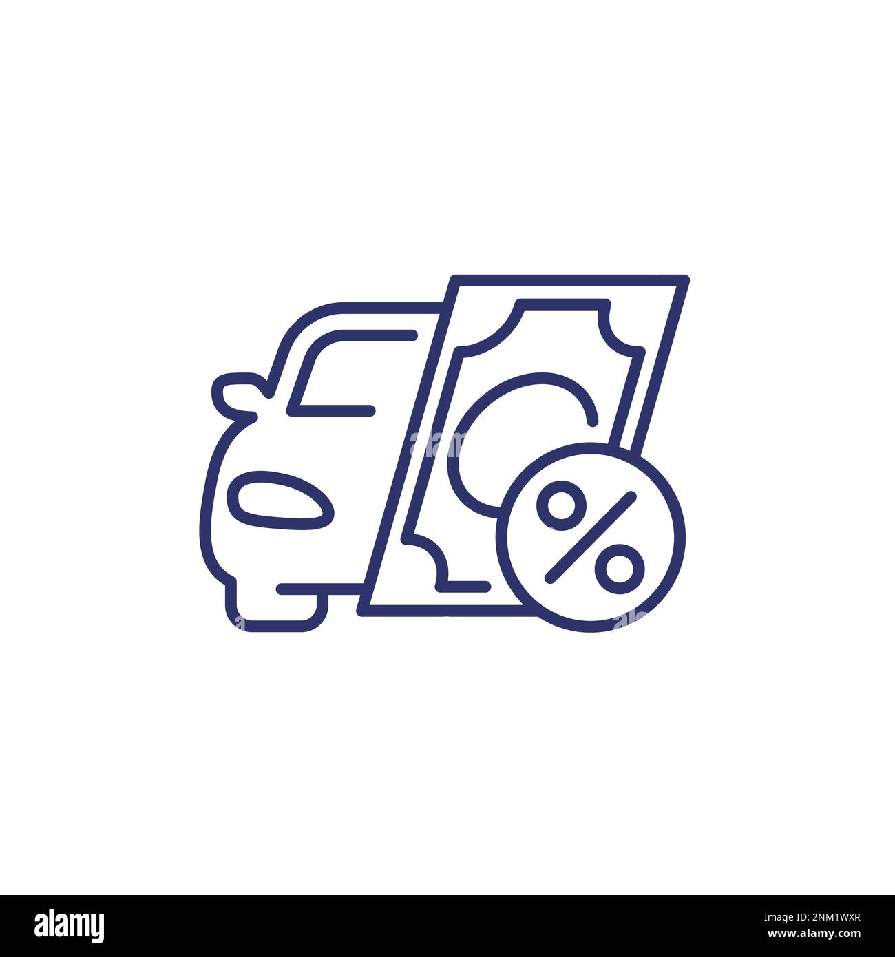 car loan icon with money, line vector Stock Vector Image & Art - Alamy