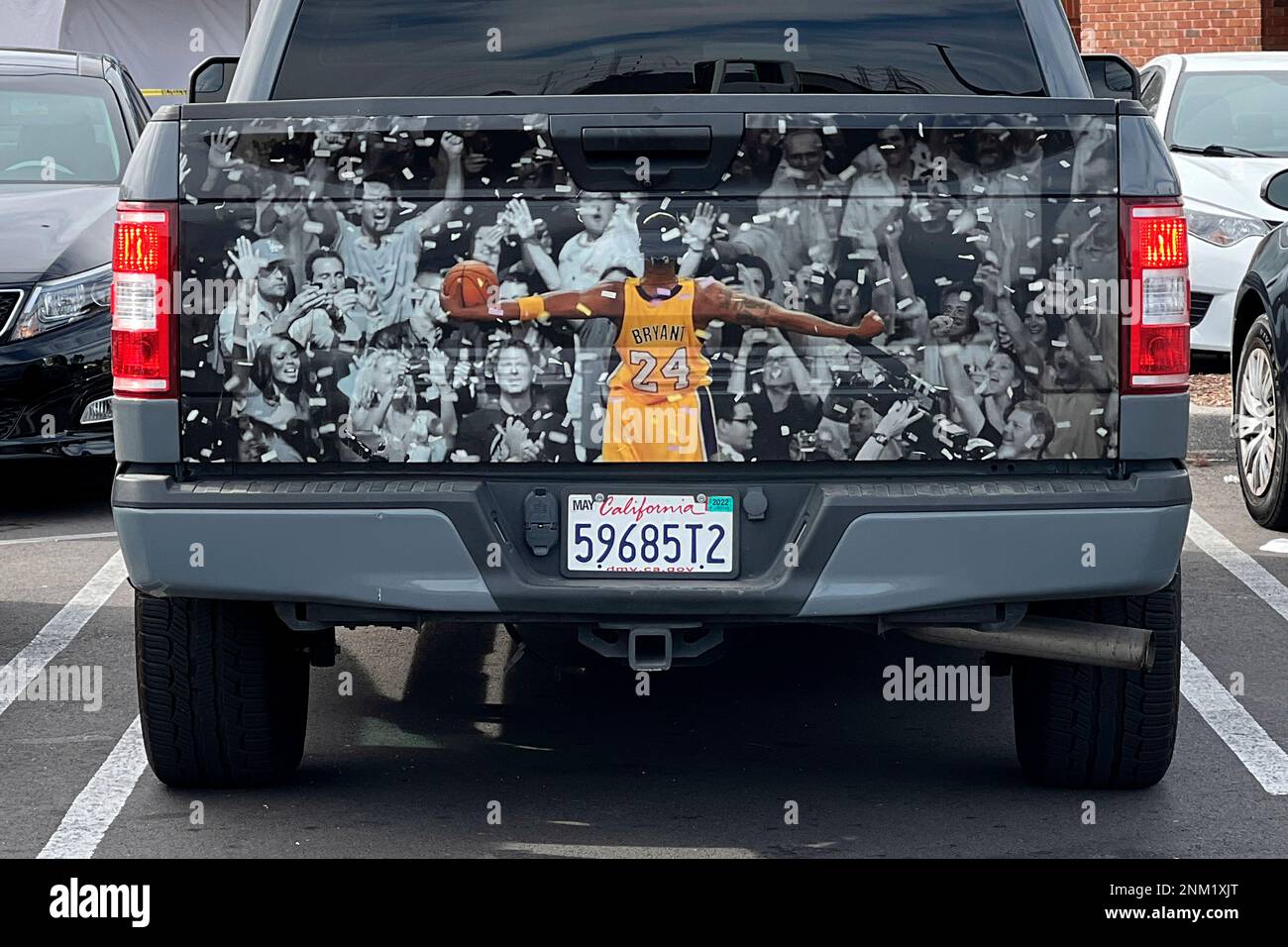 An image of former Los Angeles Lakers guard Kobe Bryant is seen on a ...