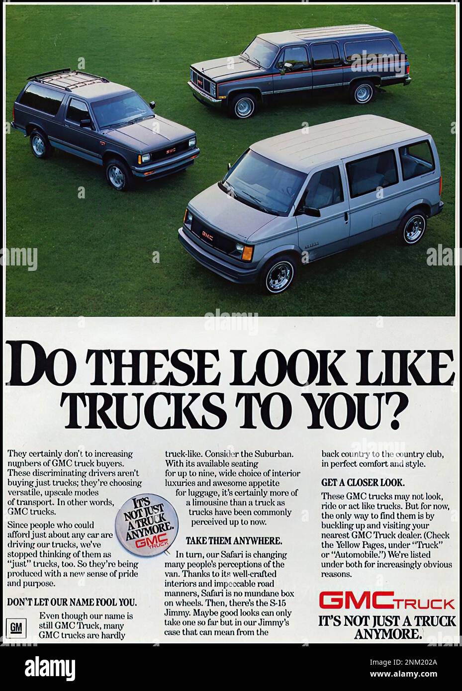 GMC Trucks (1986) - Vintage car advertising Stock Photo - Alamy