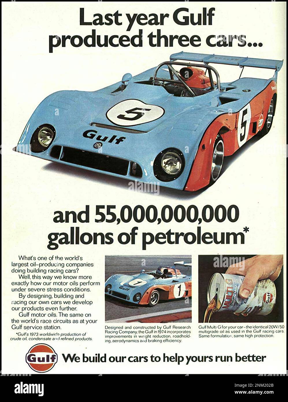 GULF (1974) - Vintage car advertising Stock Photo - Alamy