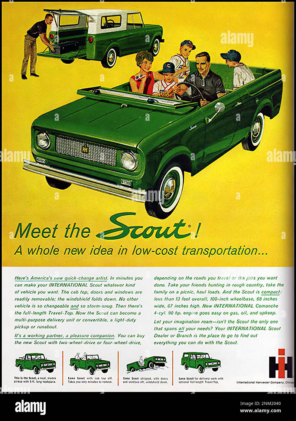 INTERNATIONAL Scout - Vintage car advertising Stock Photo - Alamy