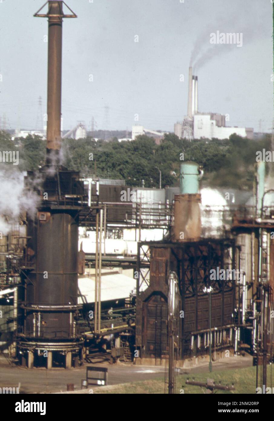 1970s America: View of Detroit from Lasher and I-75 Stock Photo - Alamy