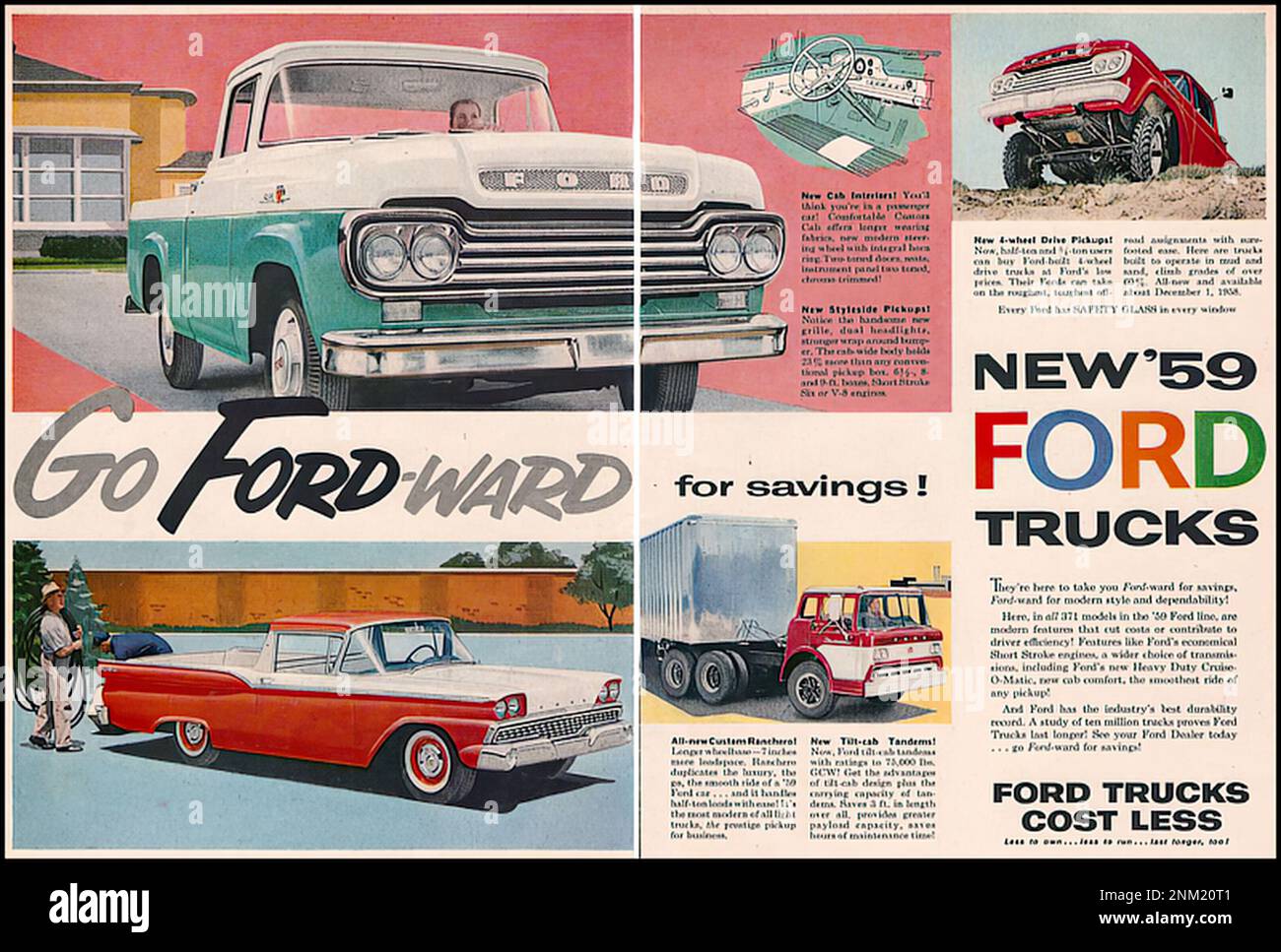 FORD Truck (1959) - Vintage car advertising Stock Photo - Alamy