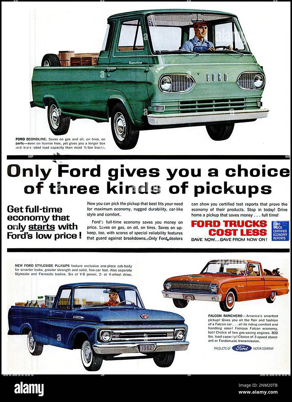 FORD Truck (1962) - 01 - Vintage car advertising Stock Photo - Alamy