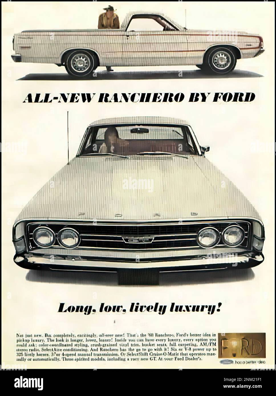 FORD Ranchero pick-up (1968) - Vintage car advertising Stock Photo - Alamy