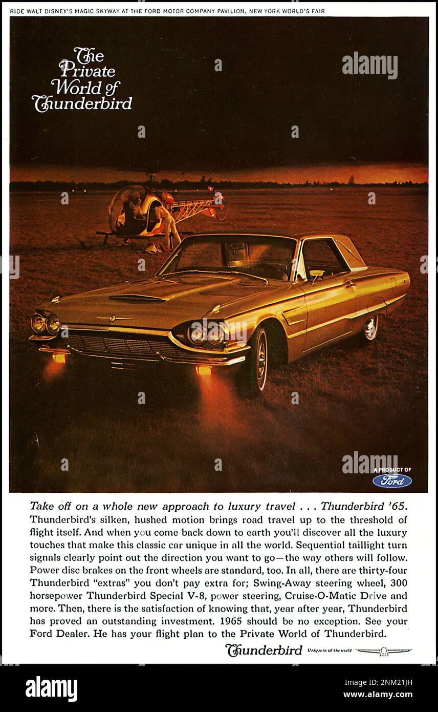 FORD Thunderbird (1965) - 01 - Vintage car advertising Stock Photo - Alamy