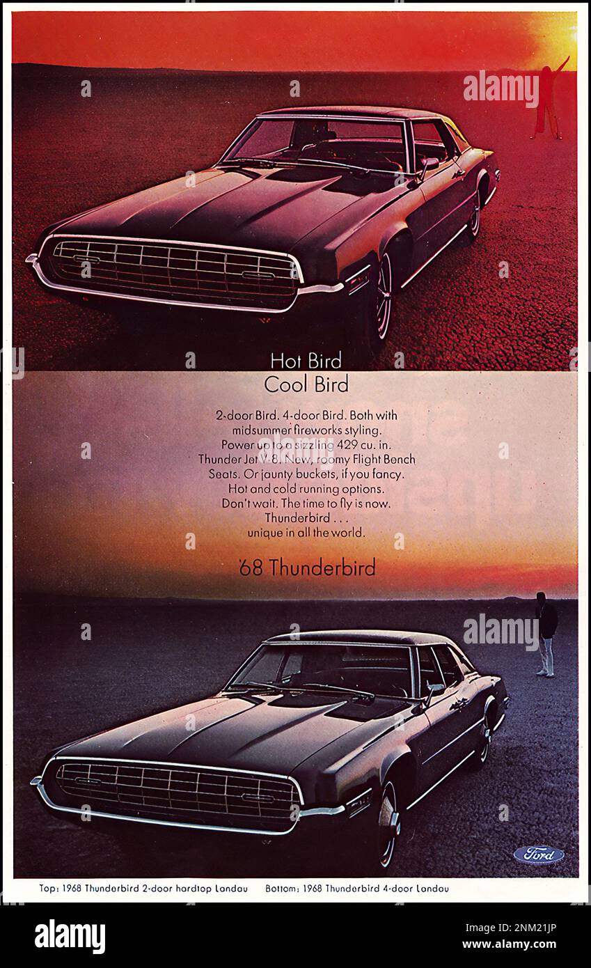 FORD Thunderbird (1968) - 03 - Vintage car advertising Stock Photo - Alamy