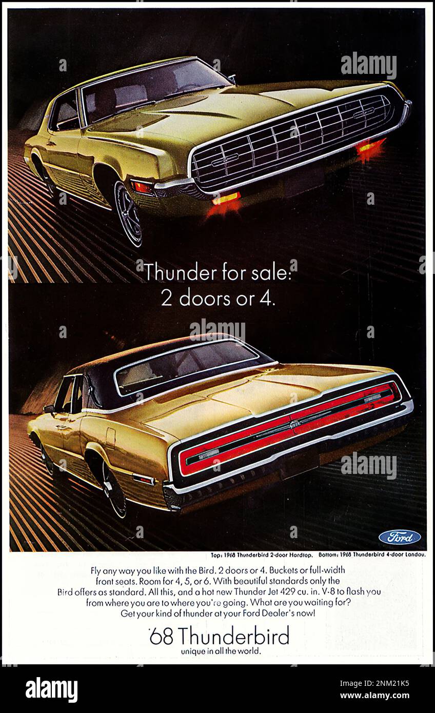 FORD Thunderbird (1968) - 02 - Vintage car advertising Stock Photo - Alamy