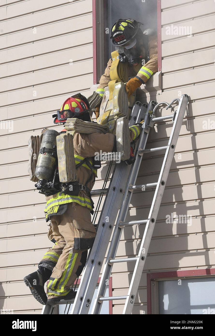 City of Yuma Fire Department Capt. Dennis Gasrow (left) and firefighter ...