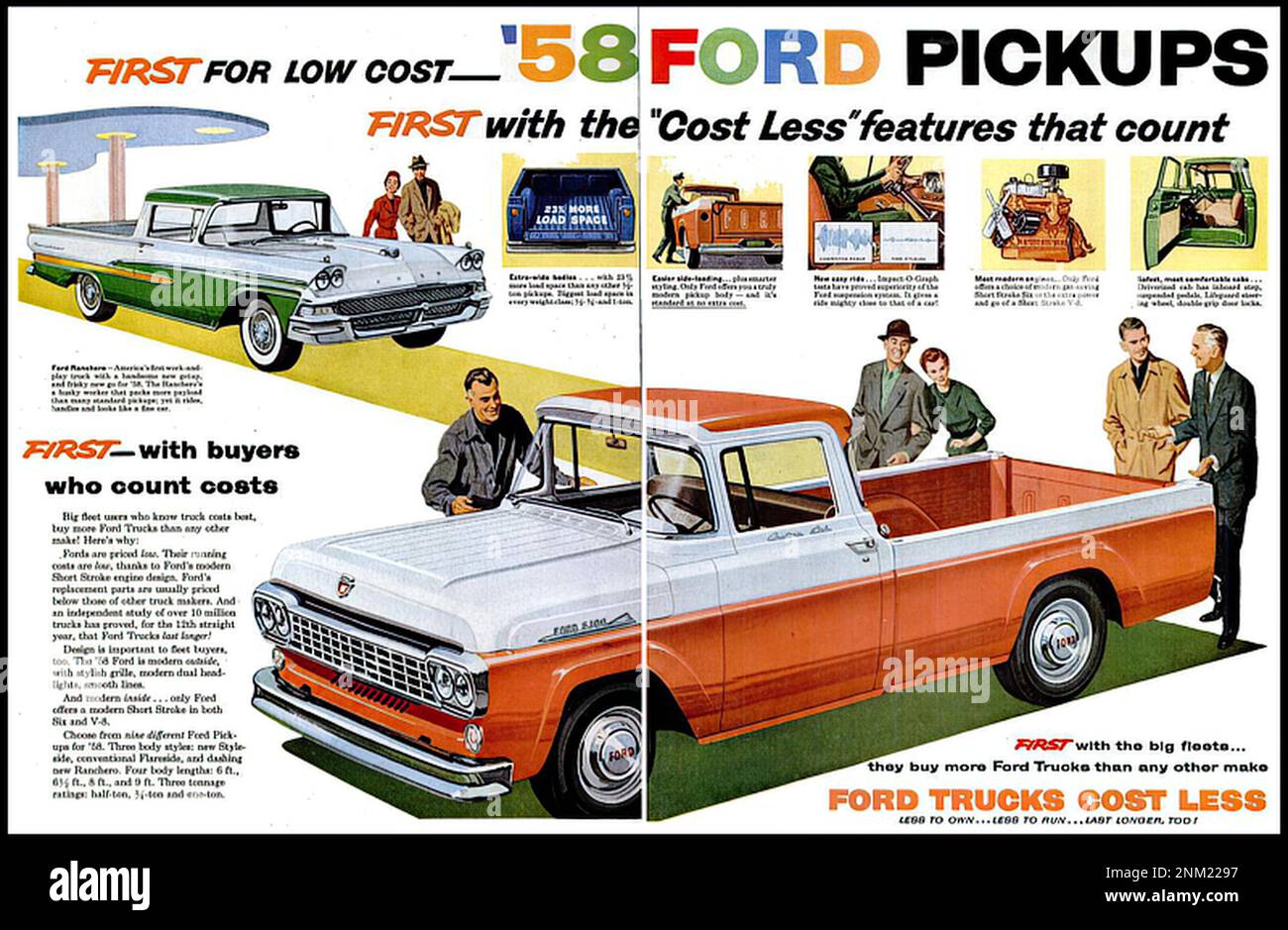 FORD Pick--up (1958) - Vintage car advertising Stock Photo - Alamy