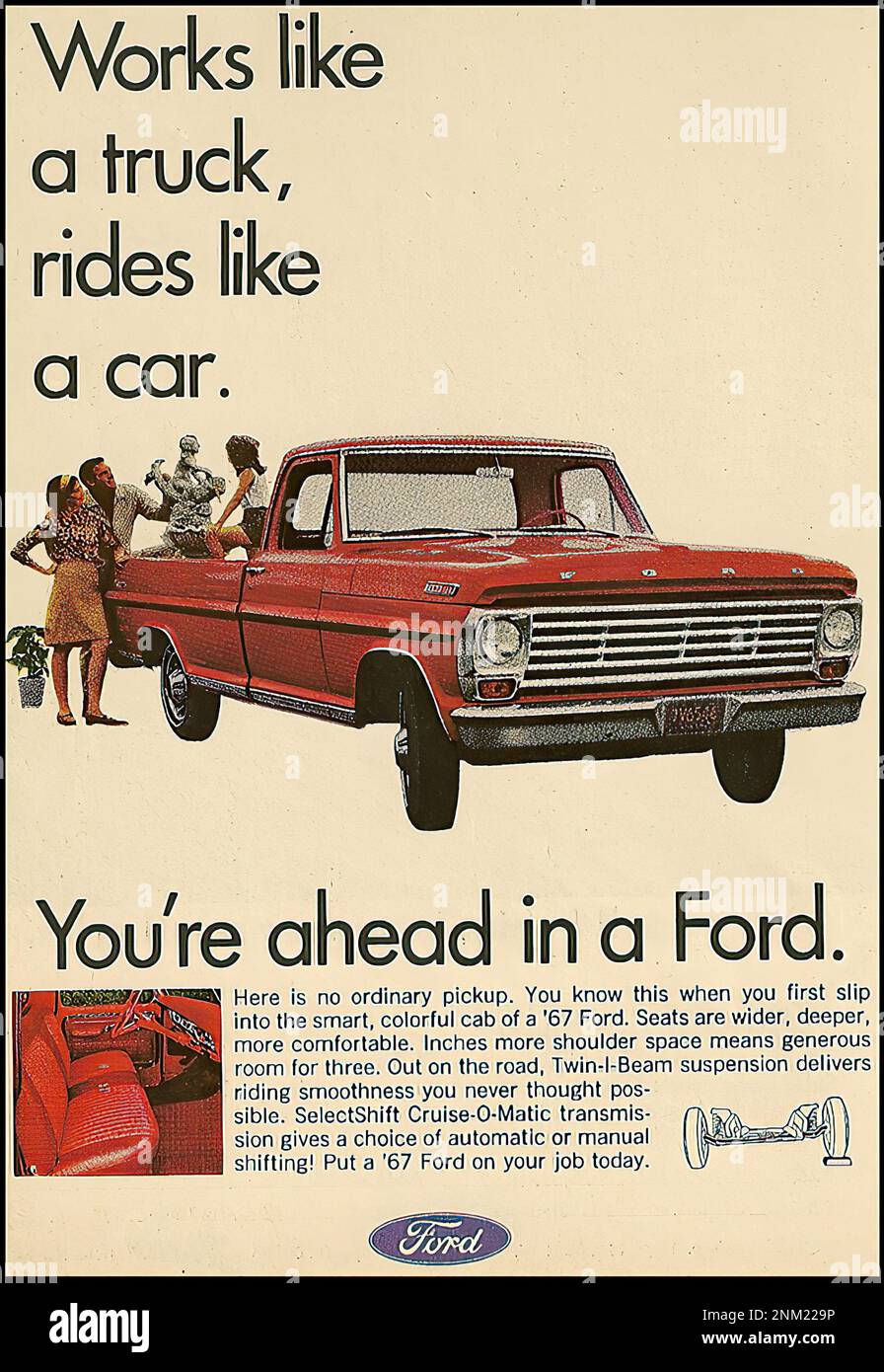 FORD Pickup -1967 - Vintage car advertising Stock Photo - Alamy