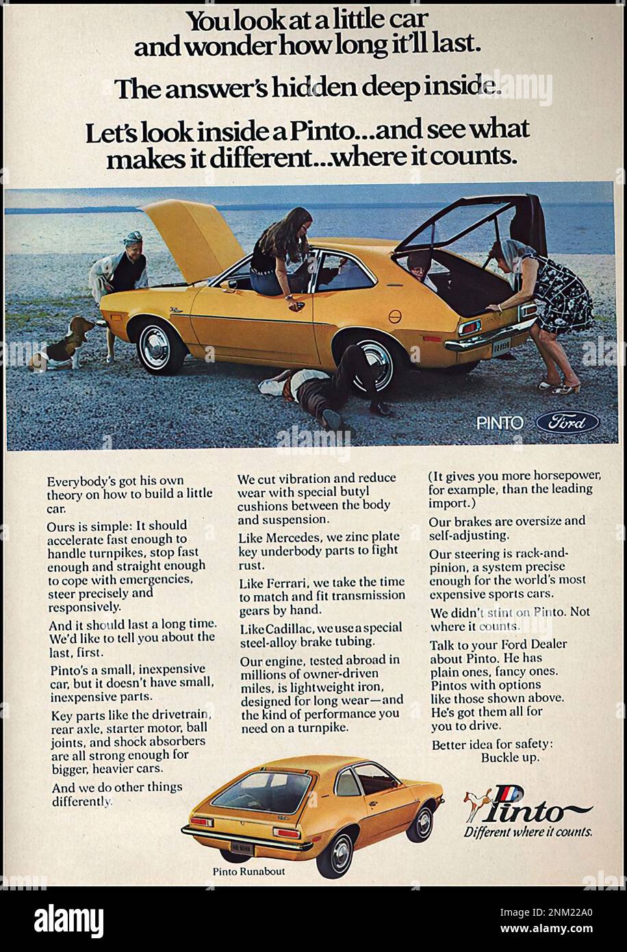 FORD Pinto (1971) - 02 - Vintage car advertising Stock Photo - Alamy
