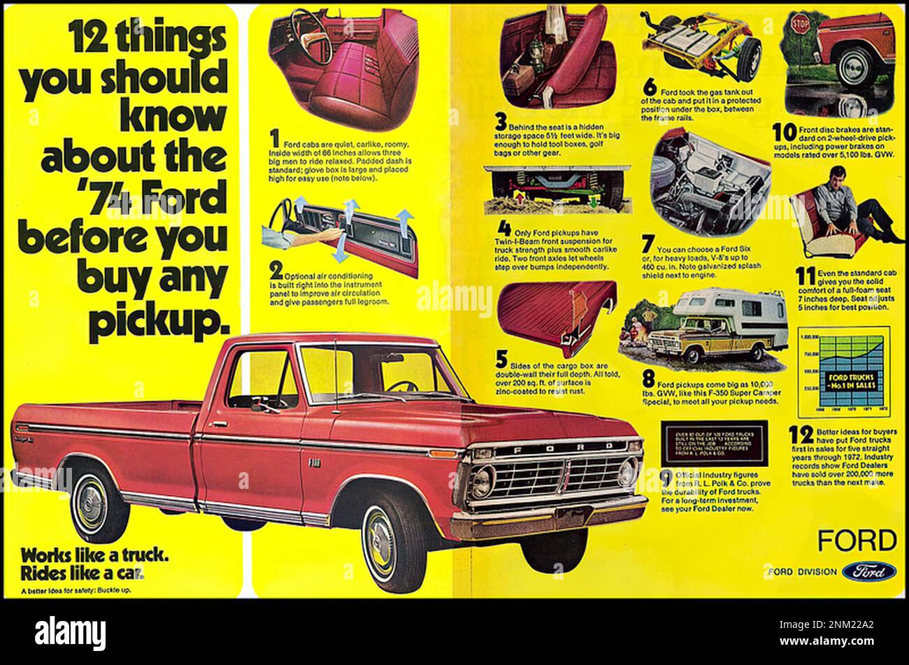 FORD Pickup truck (1974) - Vintage car advertising Stock Photo - Alamy