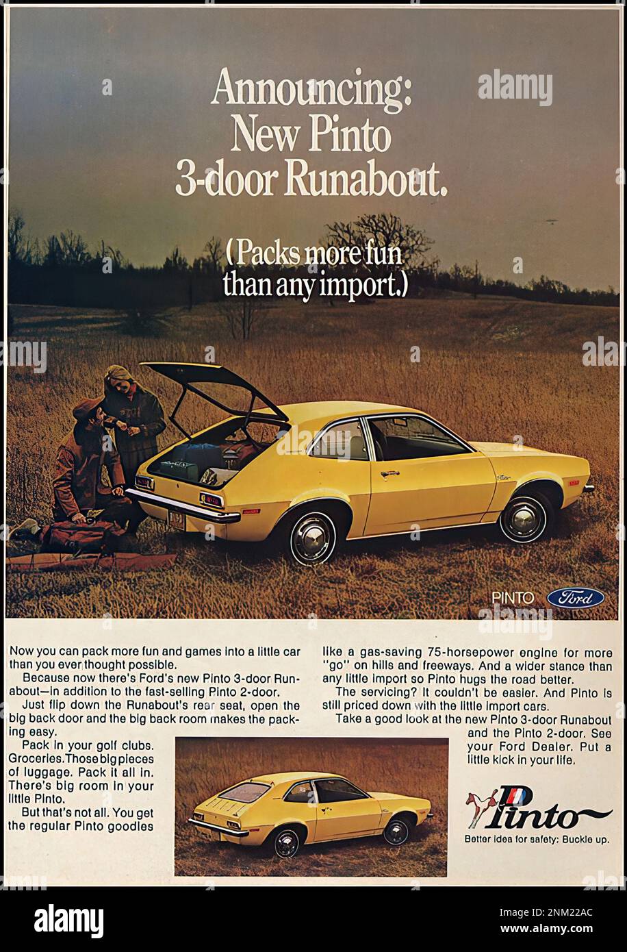 FORD Pinto (1971) - 01 - Vintage car advertising Stock Photo - Alamy