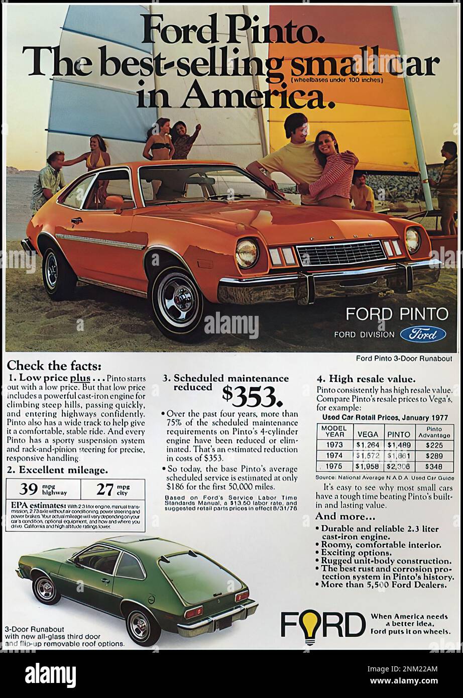 FORD Pinto (1977) - Vintage car advertising Stock Photo - Alamy