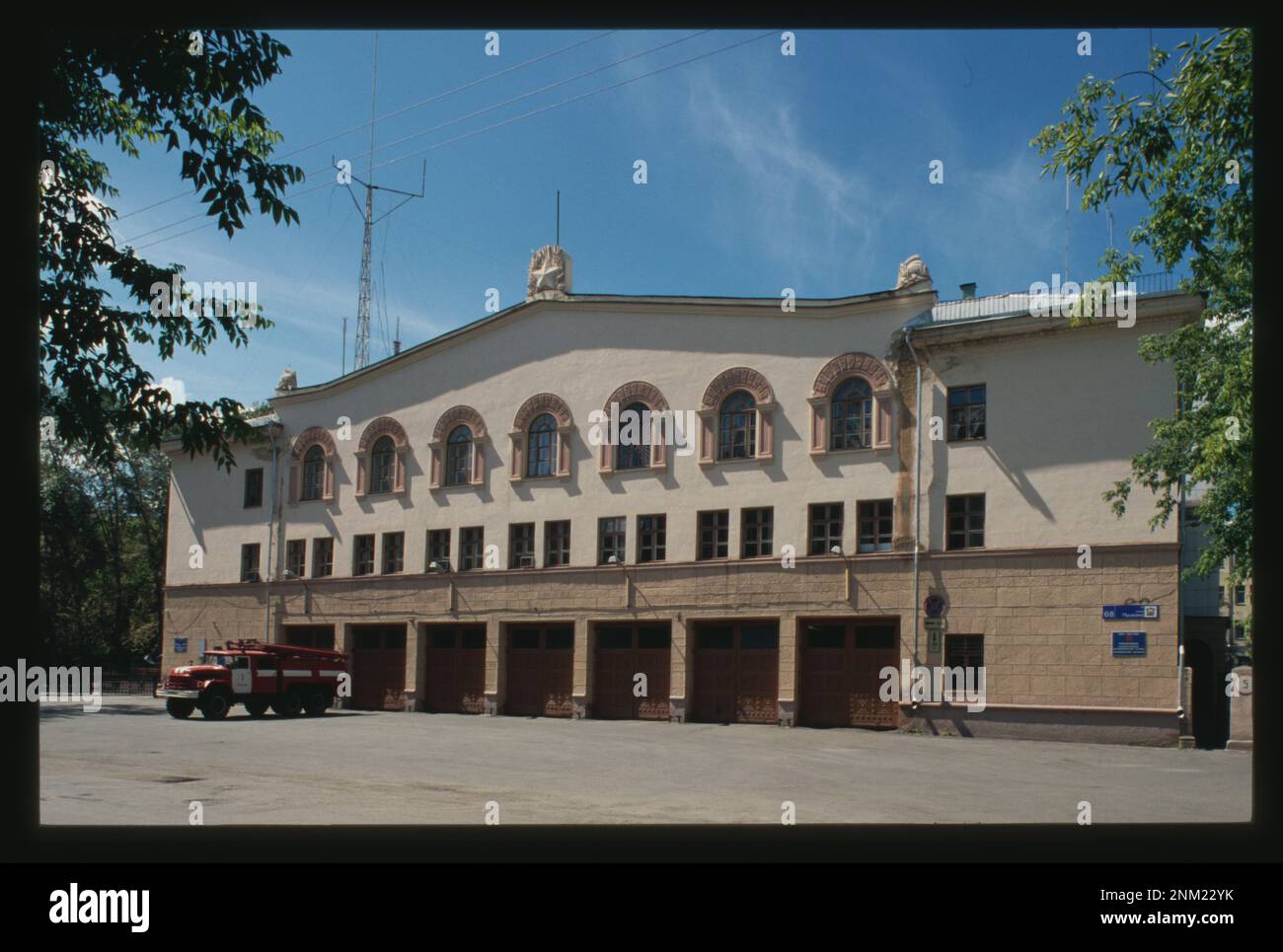 Built in the 1930s, the Fire Station on Pushkin Street in Cheliabinsk ...