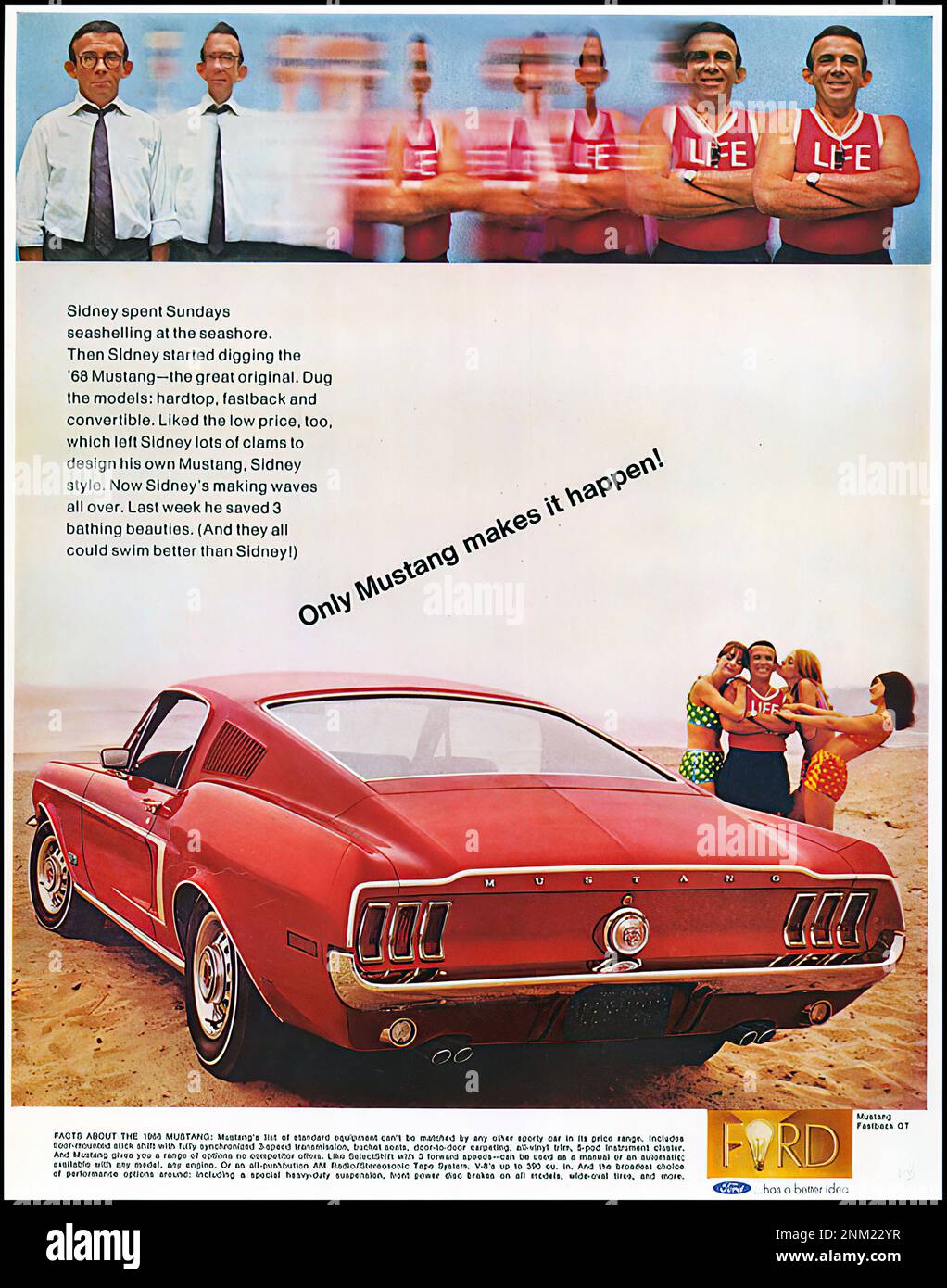 FORD Mustang (1968) - Vintage car advertising Stock Photo - Alamy