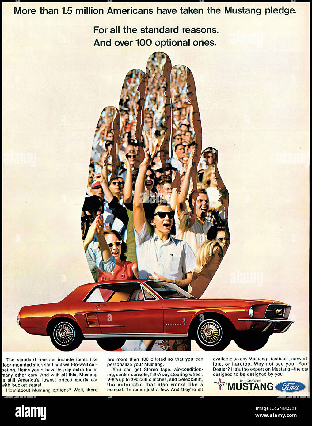 FORD Mustang (1967) - 01 - Vintage car advertising Stock Photo - Alamy