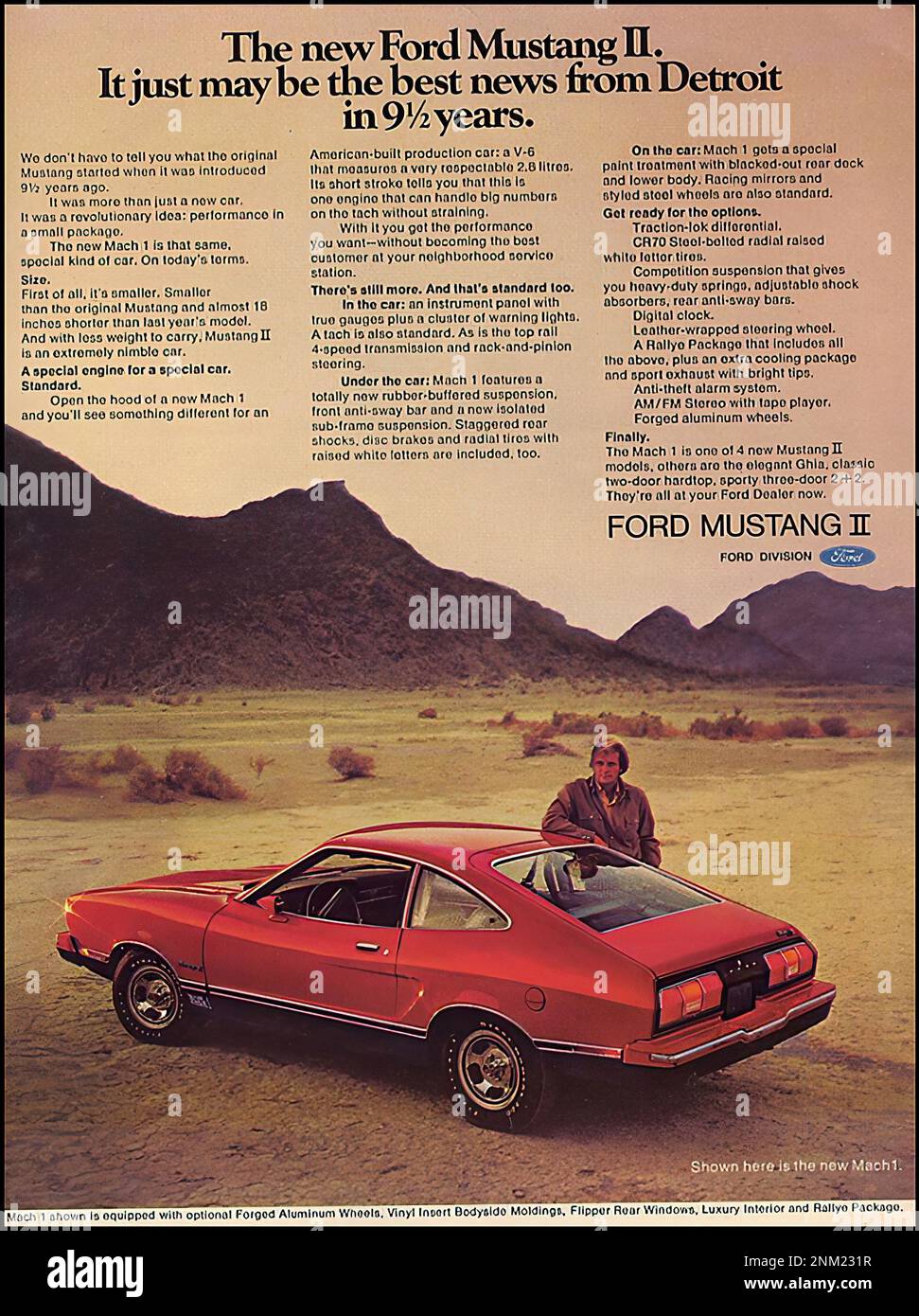Ford Mustang (1974) - 01 - Vintage car advertising Stock Photo - Alamy