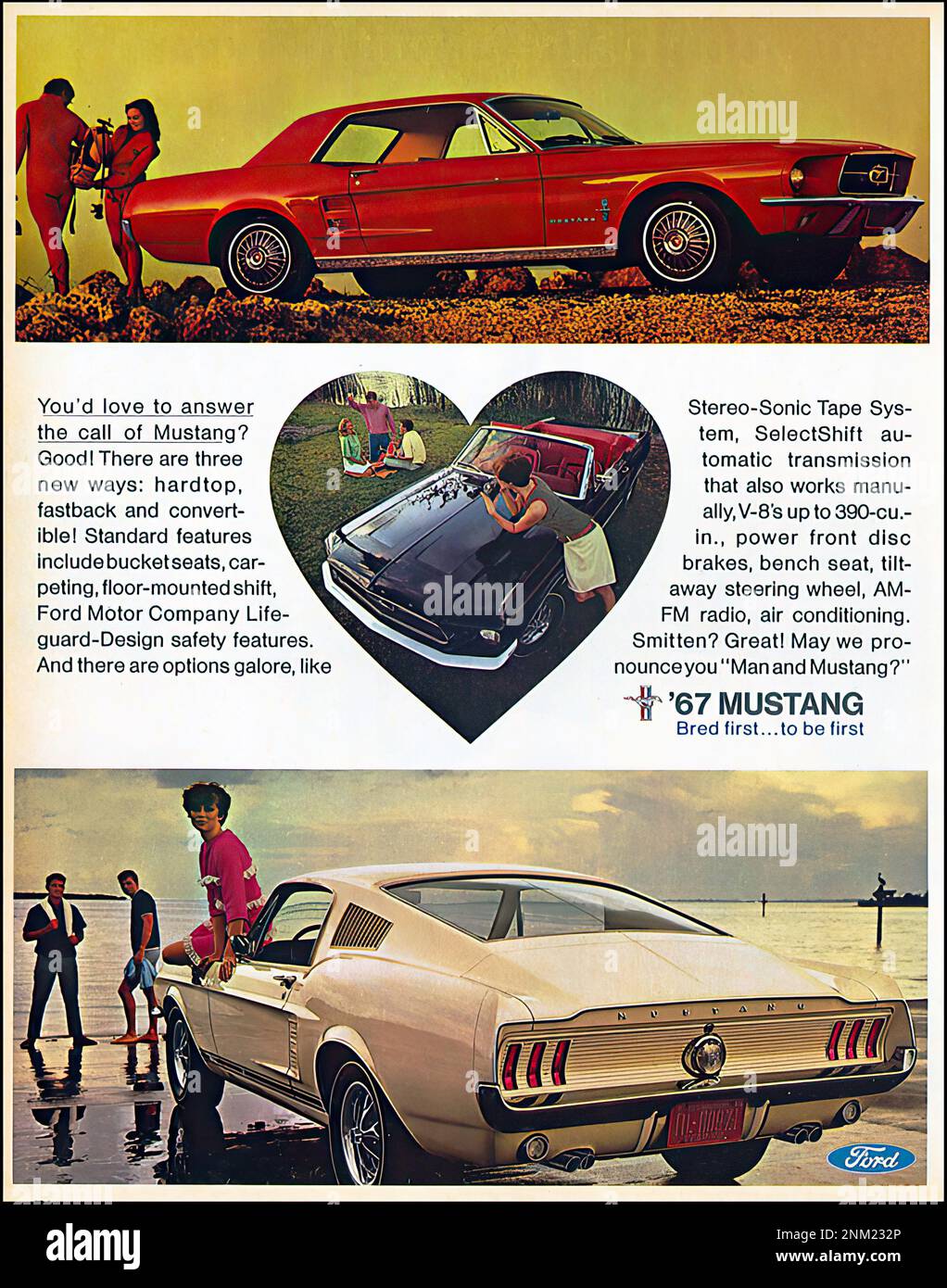 FORD Mustang (1967) - 02 - Vintage car advertising Stock Photo - Alamy