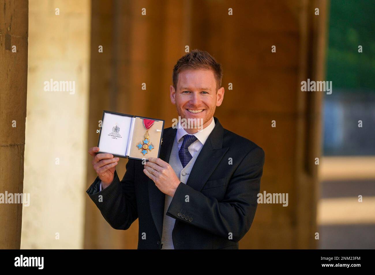 Irish born cricketer Eoin Morgan poses for a photo after he received a ...
