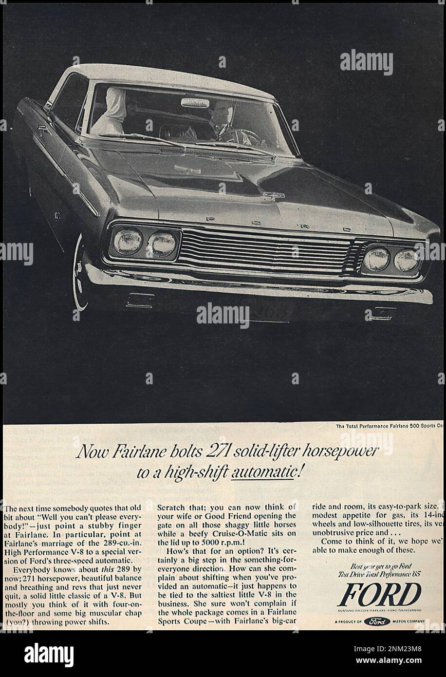 FORD FAIRLANE 500 (1965) - Vintage car advertising Stock Photo - Alamy