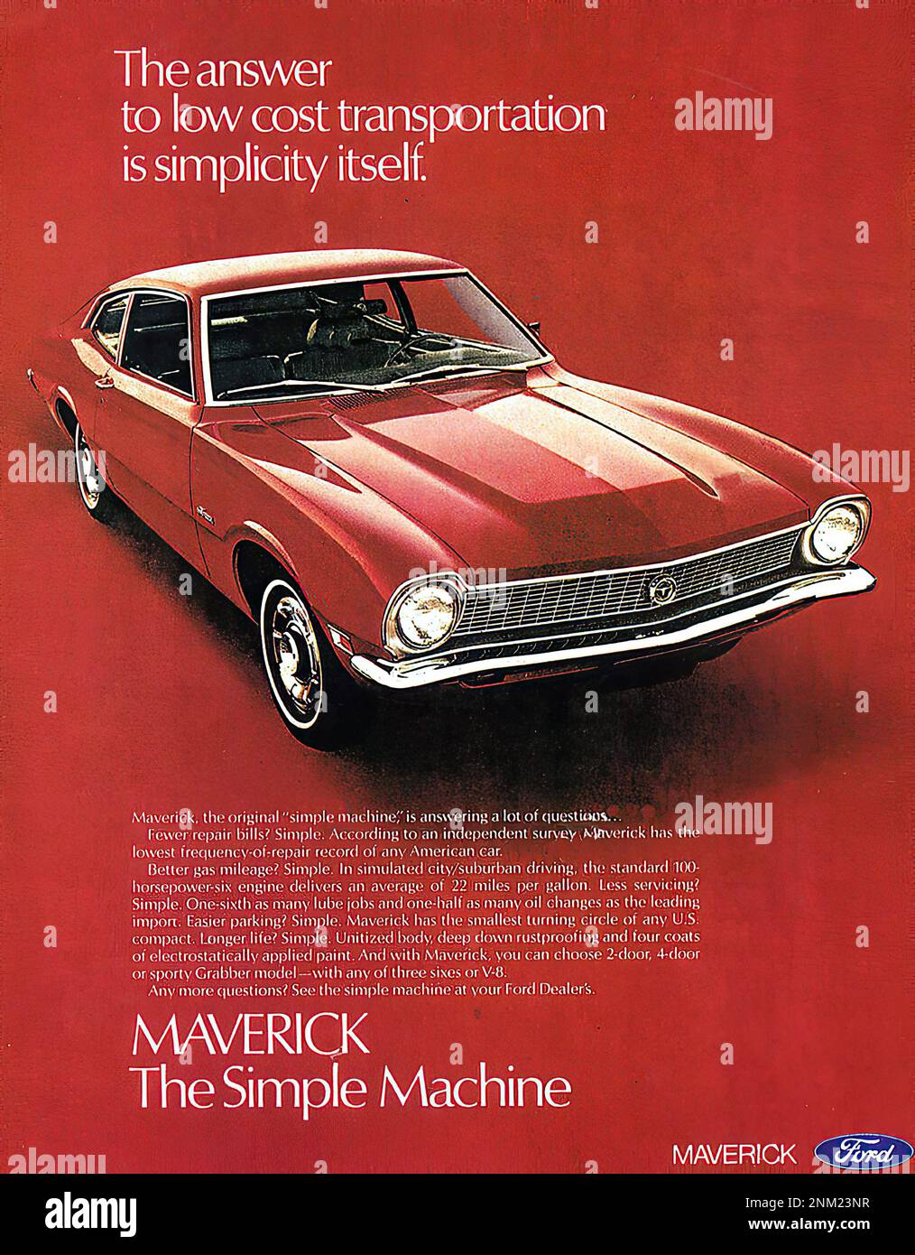 Ford maverick - Vintage car advertising Stock Photo - Alamy