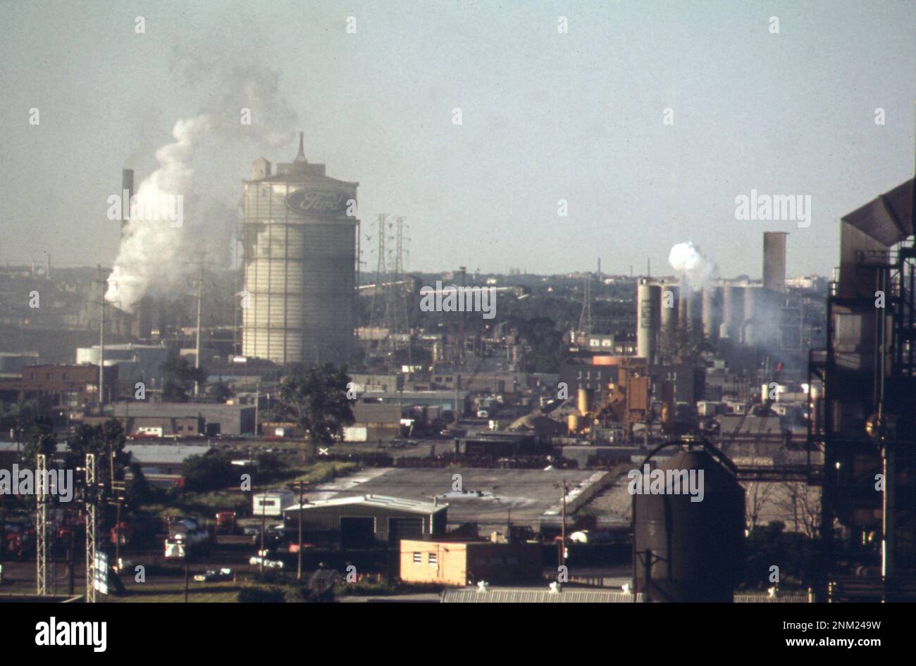 1970s America: View of Detroit from Lasher and I-75 ca. 1973 Stock ...