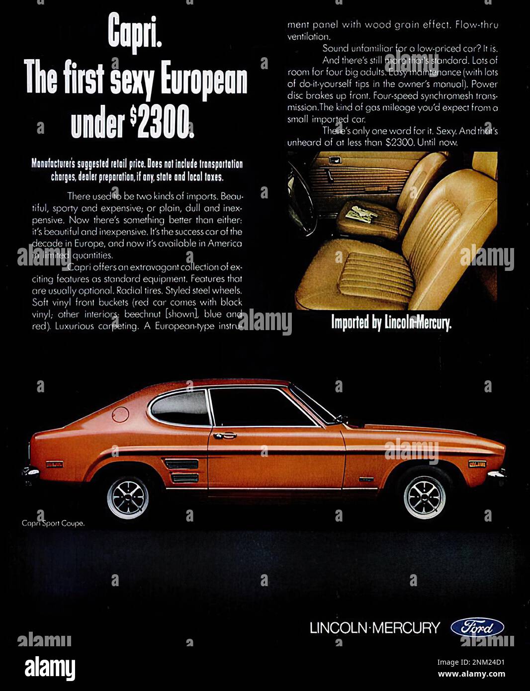 FORD Capri (1970) - Vintage car advertising Stock Photo - Alamy