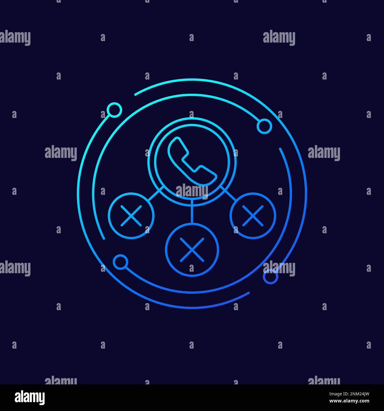 blocked phone calls line vector icon Stock Vector Image & Art - Alamy