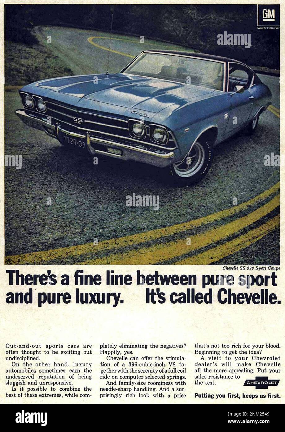 Chevrolet Chevelle SS 396 sport coupÃ© - Vintage car advertising Stock ...