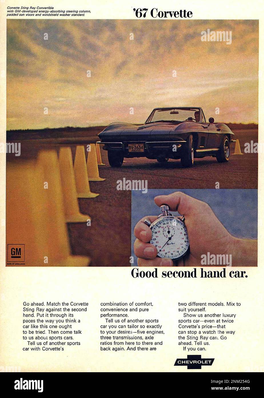 Chevrolet Corvette Sting Ray convertible 67' - Vintage car advertising ...