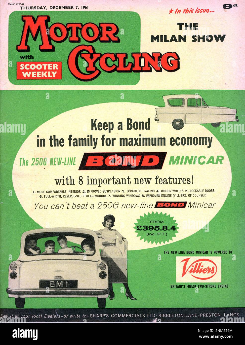 Bond Minicar Three Wheeler - Vintage car advertising Stock Photo - Alamy