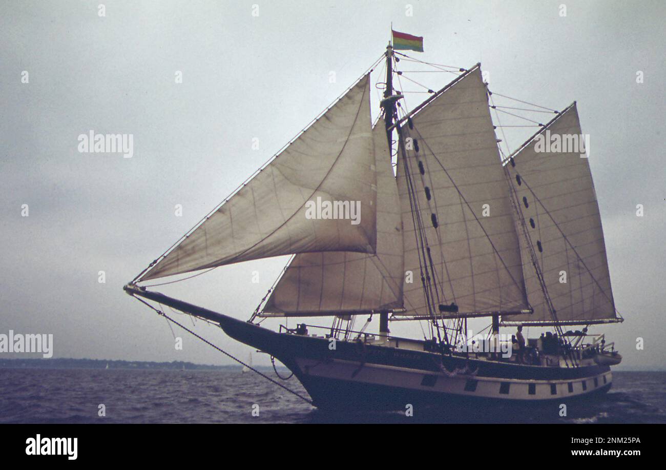 1970s Sailing Photos: Schooner on Chesapeake Bay ca. 1973 Stock Photo ...
