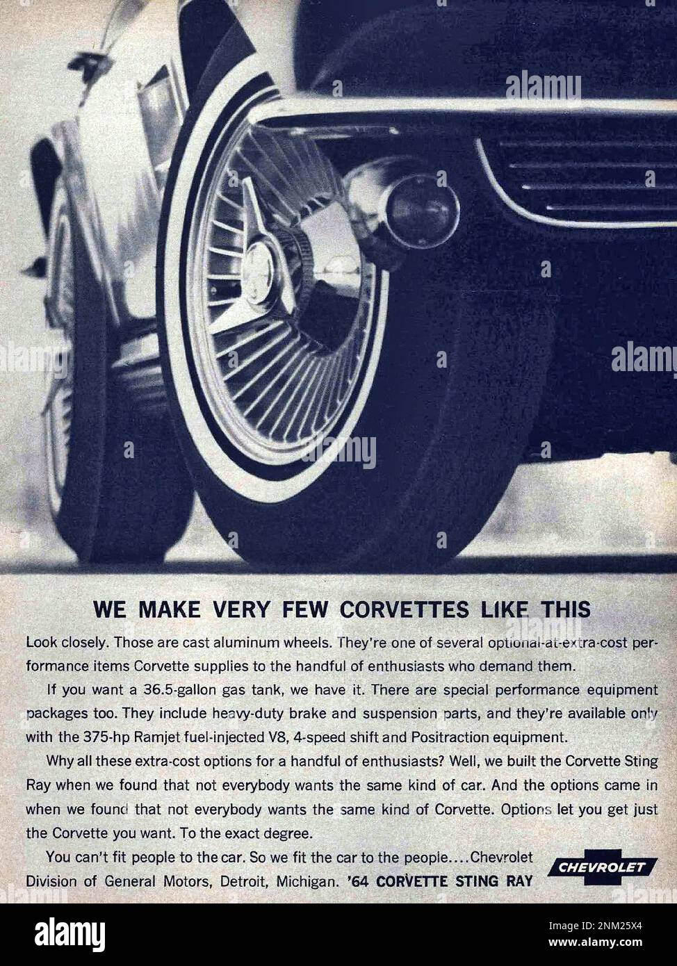 64' Chevrolet Corvette Sting Ray - Vintage car advertising Stock Photo ...