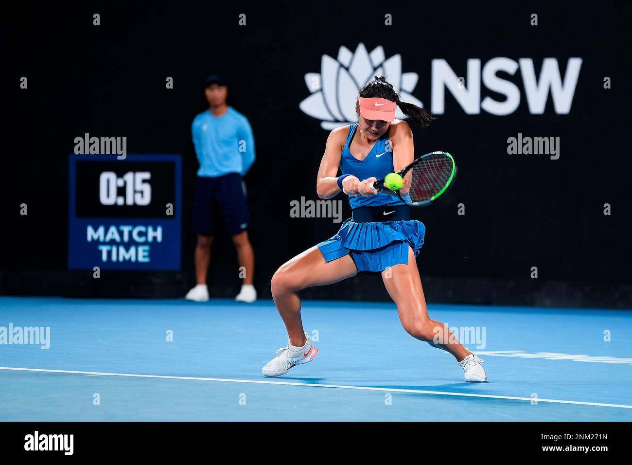 SYDNEY, AUSTRALIA - JANUARY 11: Emma Raducanu of Great Britain plays a ...