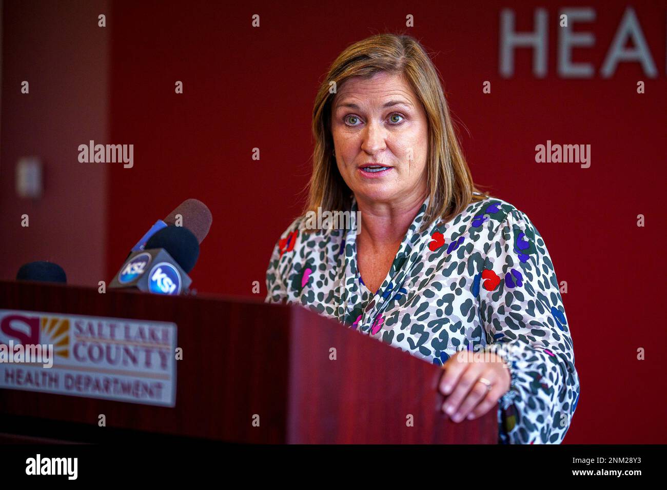 Jenny Wilson, Salt Lake County mayor speaks during a news conference in ...