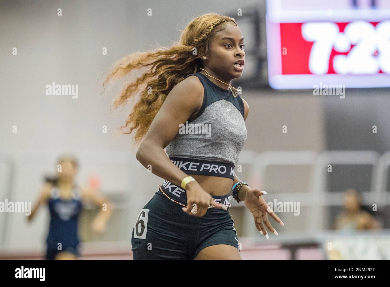 January 7, 2022: Michaela McCall competes in the Girls 400 Meter Dash ...