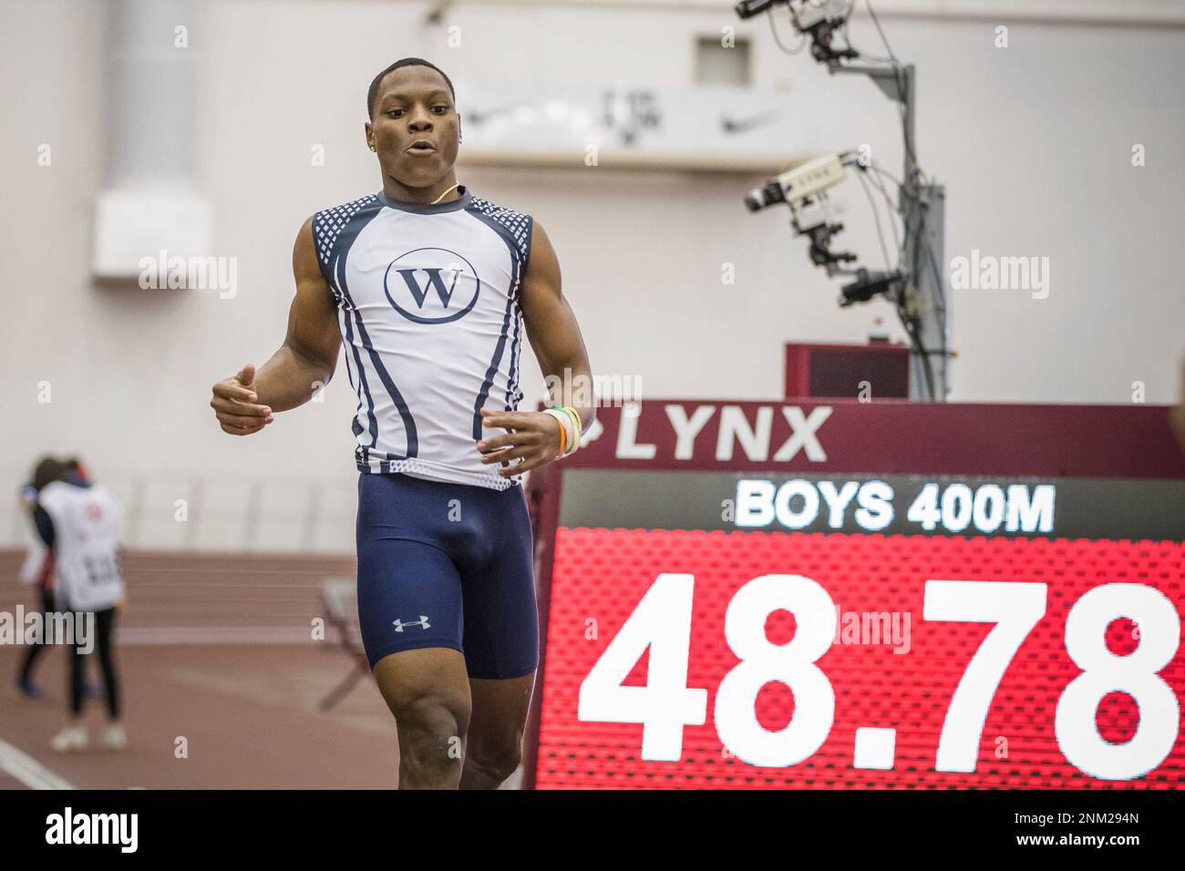 January 7, 2022: Darius Rainey competes in the Boys 400 Meter Dash ...