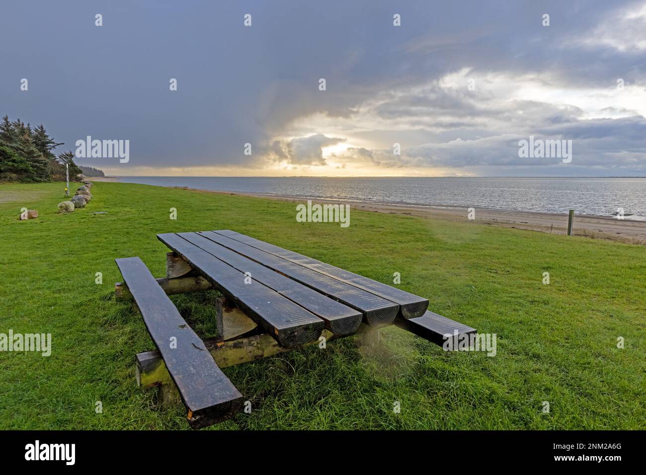 Picture of the beach in Stillingen bay in Denmark during the day in ...