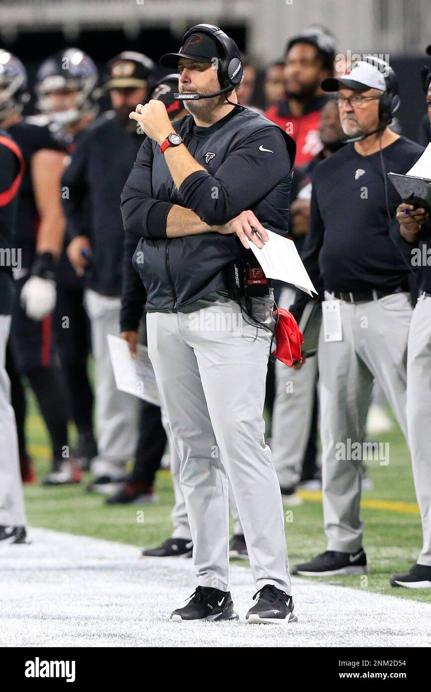 ATLANTA, GA - JANUARY 09: Falcons head coach Arthur Smith looks on from ...