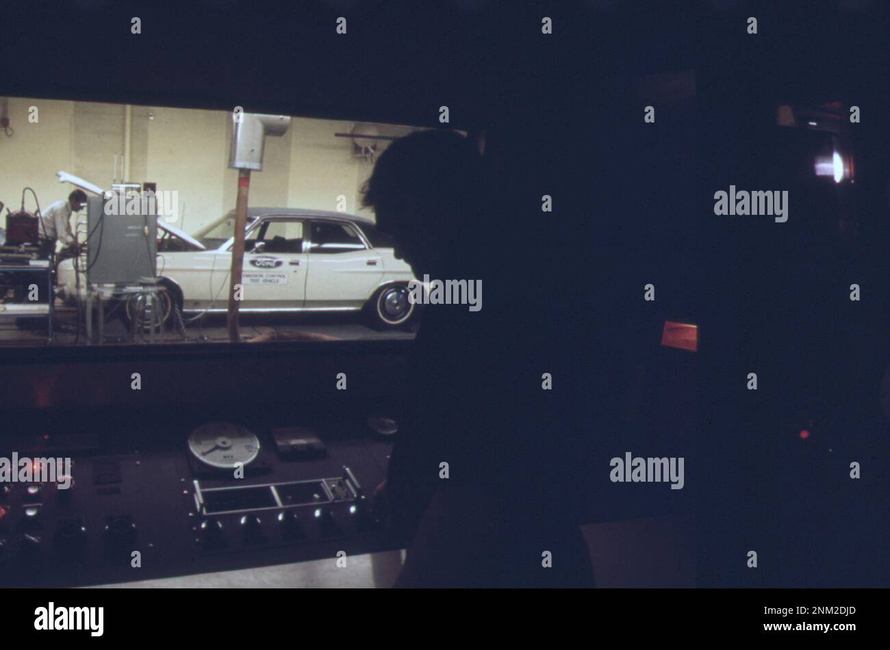 1970s America: In the evaluation and development control room at the ...